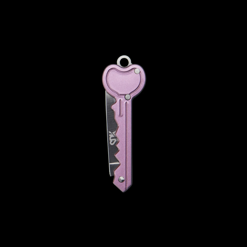 Heart Key Knife – Cute Stainless Steel Flip Blade Keychain – Self ...